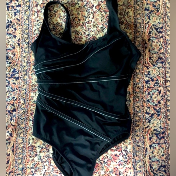 Great Lengths | Swim | Great Lengths Black Bathing Suit With Angled ...